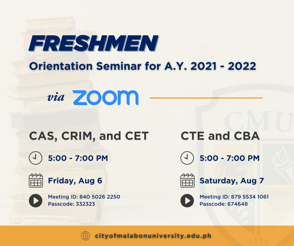 Incoming Freshmen Orientation A.Y. 2021-2022 – City of Malabon University