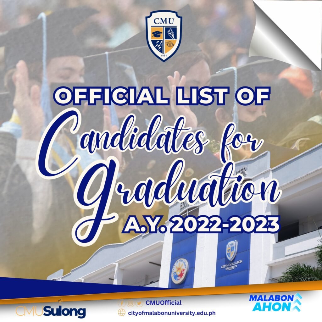 𝗢𝗳𝗳𝗶𝗰𝗶𝗮𝗹 𝗟𝗶𝘀𝘁 𝗼𝗳 𝗖𝗮𝗻𝗱𝗶𝗱𝗮𝘁𝗲𝘀 𝗳𝗼𝗿 𝗚𝗿𝗮𝗱𝘂𝗮𝘁𝗶𝗼𝗻 𝗔𝗬 𝟮𝟬𝟮𝟮-𝟮𝟬𝟮𝟯 – City of ...